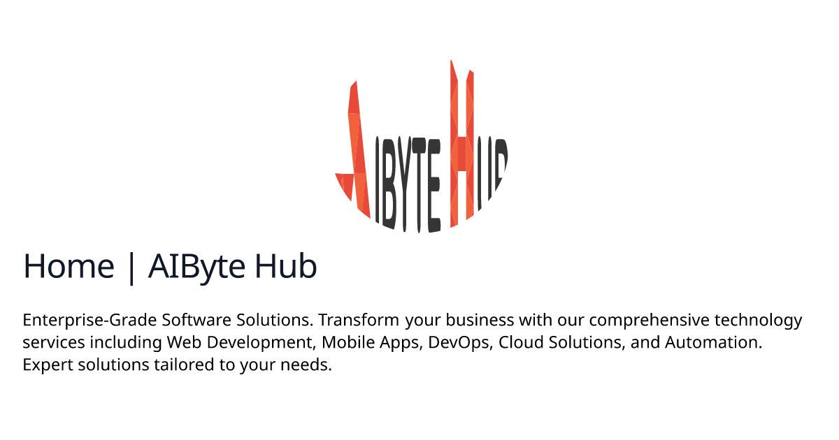 AIByte Hub | Web, Mobile & Cloud Solutions